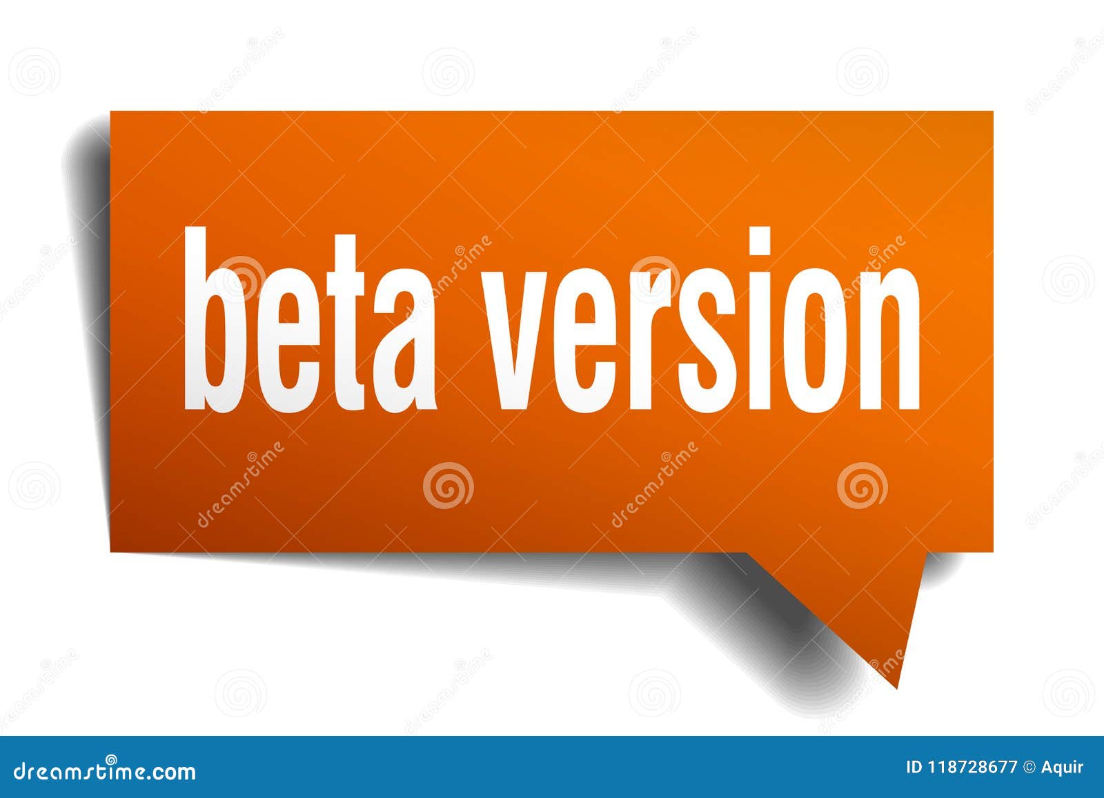 Beta Version Orange 3d Speech Bubble Stock Vector - Illustration of ...