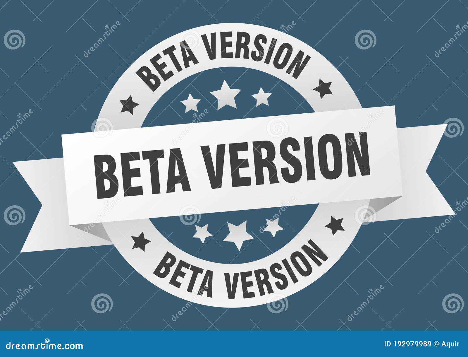 Beta Version Round Ribbon Isolated Label. Beta Version Sign Stock ...