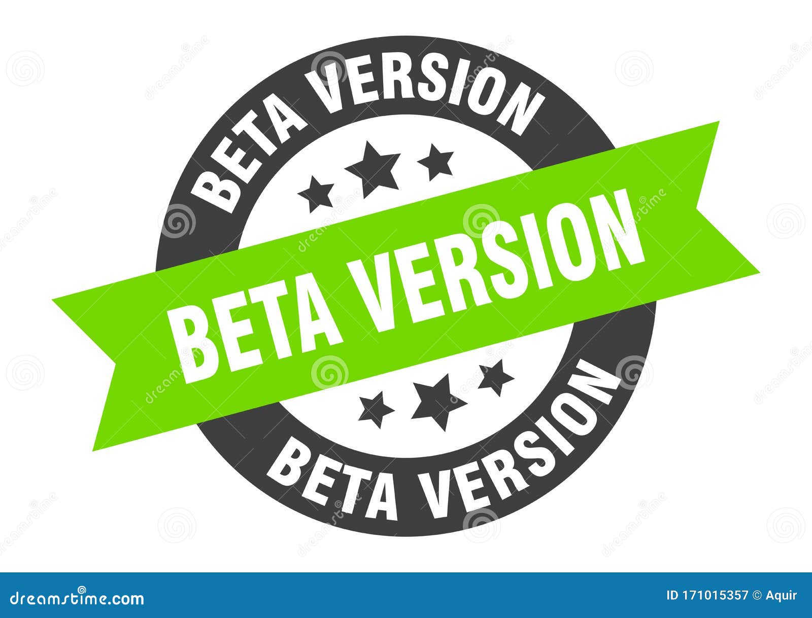 Beta Version Sign. Beta Version Round Ribbon Sticker Stock Vector ...