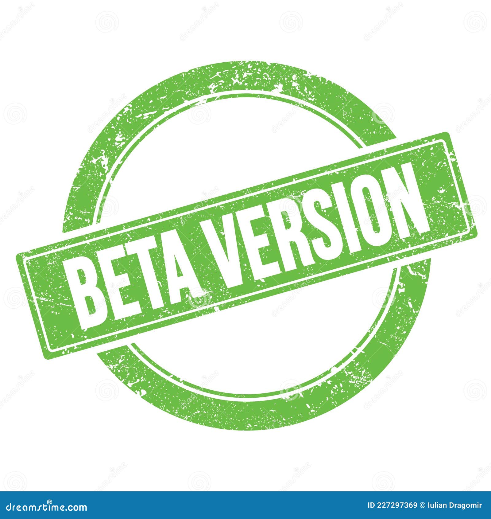 BETA VERSION Text on Green Grungy Round Stamp Stock Illustration ...