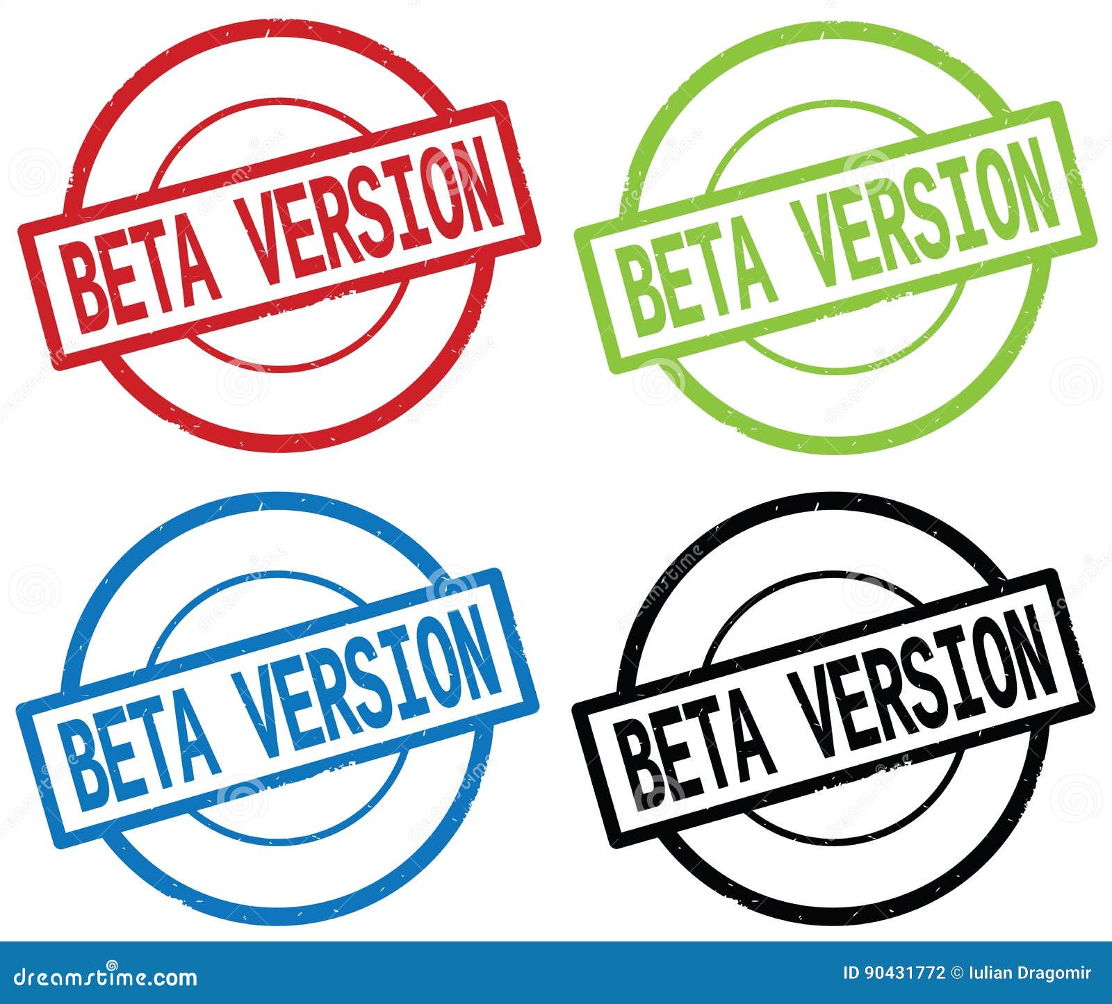 BETA VERSION Text, on Round Simple Stamp Sign. Stock Illustration ...