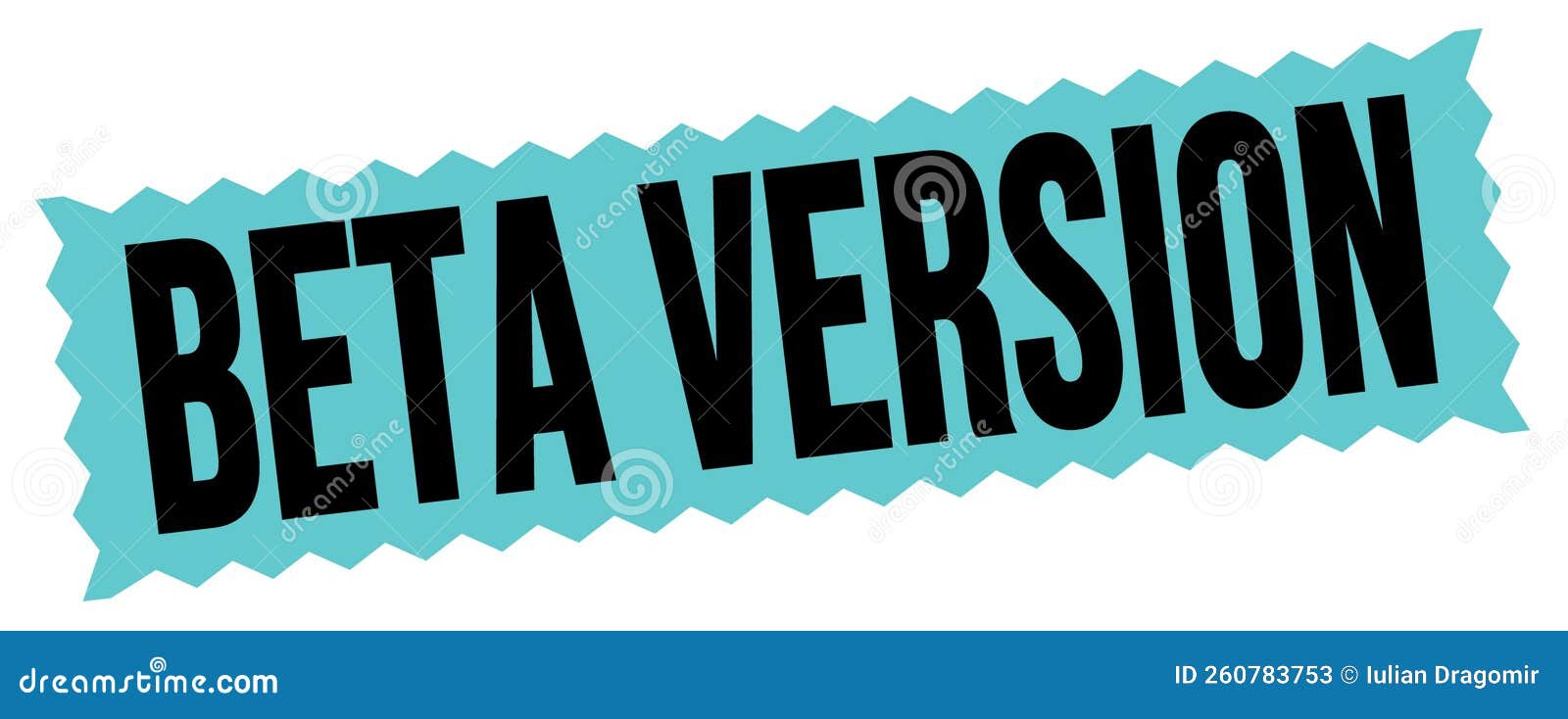 BETA VERSION Text Written on Blue-black Zig-zag Stamp Stock ...