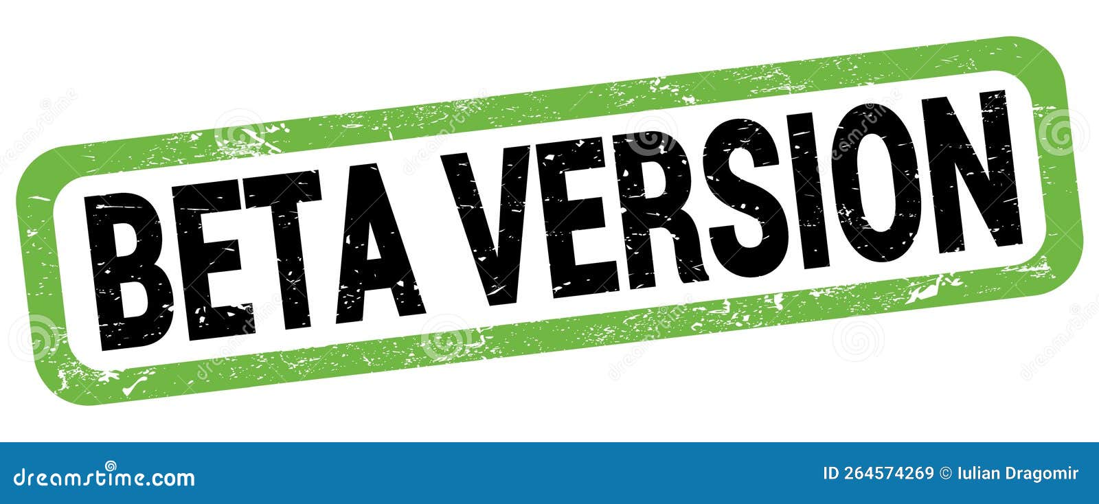 BETA VERSION Text Written on Green-black Rectangle Stamp Stock ...