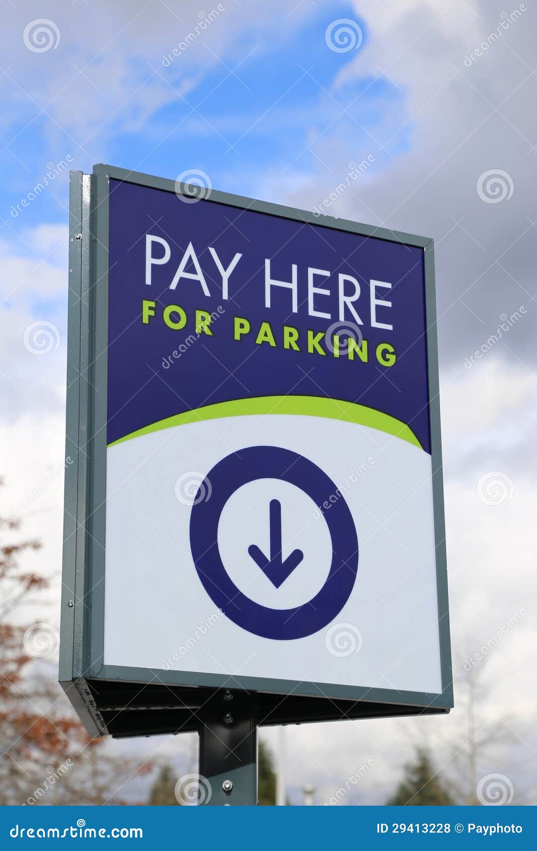 Betaal hier voor parkeren stock foto. Image of signalering - 29413228