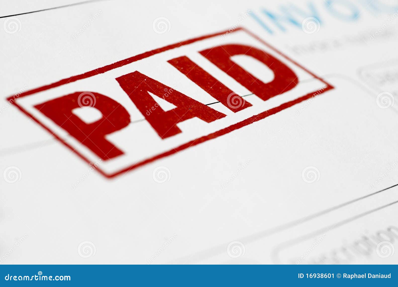 Betaalde Rekening stock afbeelding. Image of zegel, boekhouding - 16938601