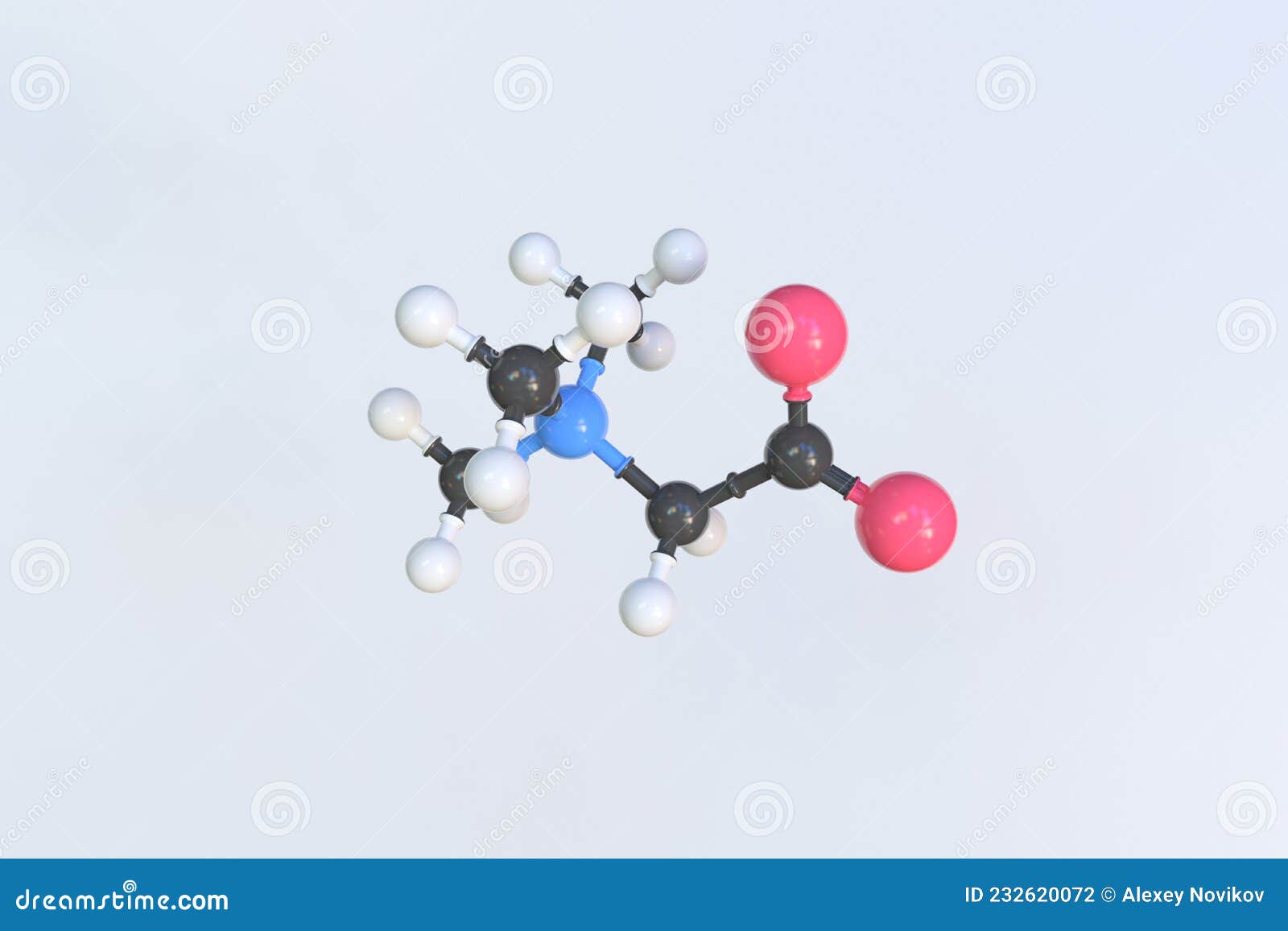 Betaine Molecule, Isolated Molecular Model. 3D Rendering Stock ...