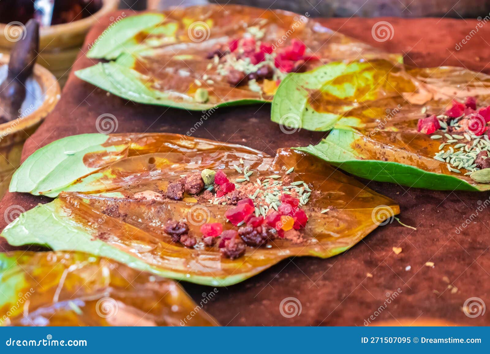Betel Leaf with Eating Ingredients from Different Angle Stock Image ...