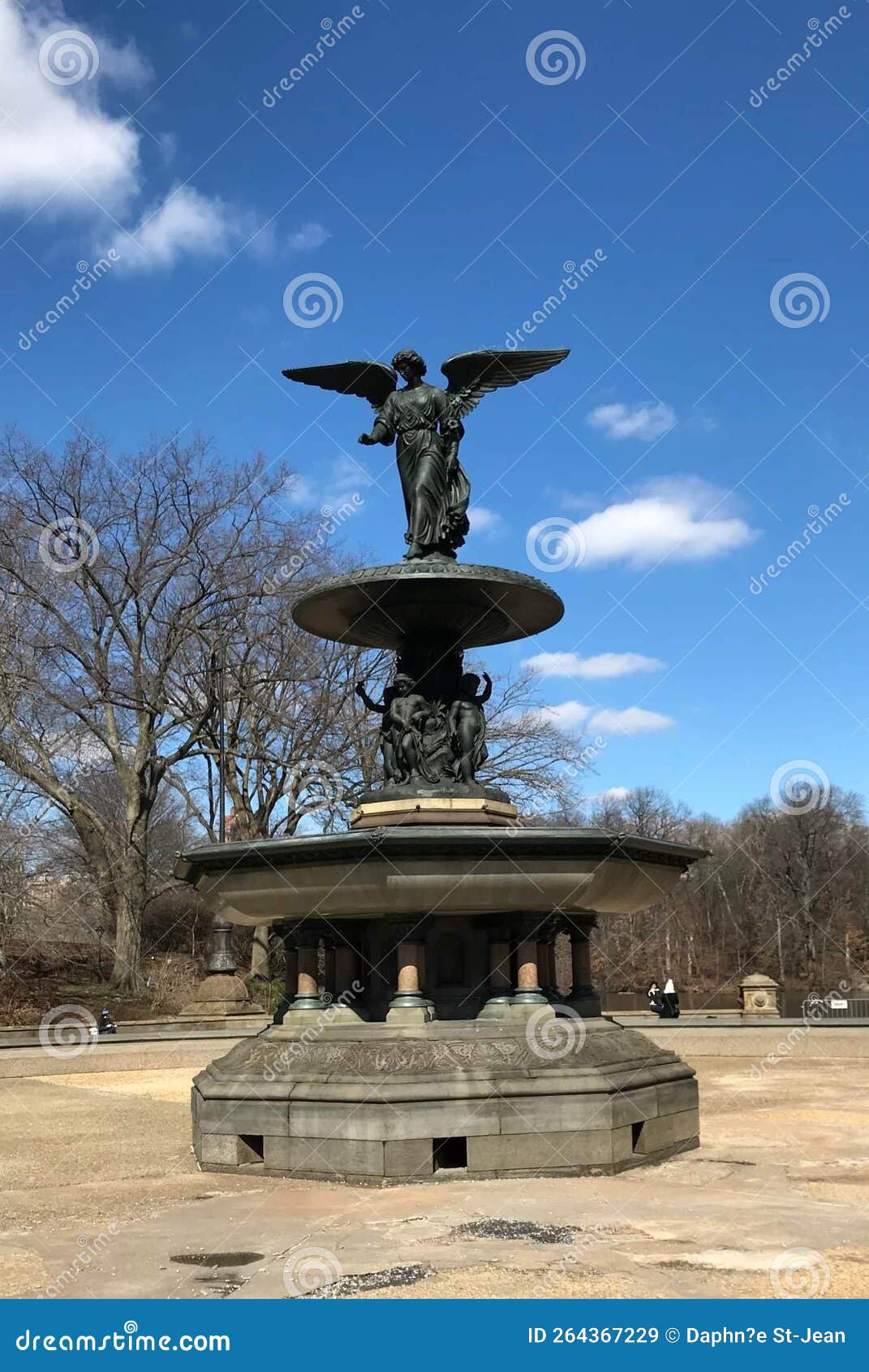 Bethesda fountain empty stock image. Image of memorial - 264367229