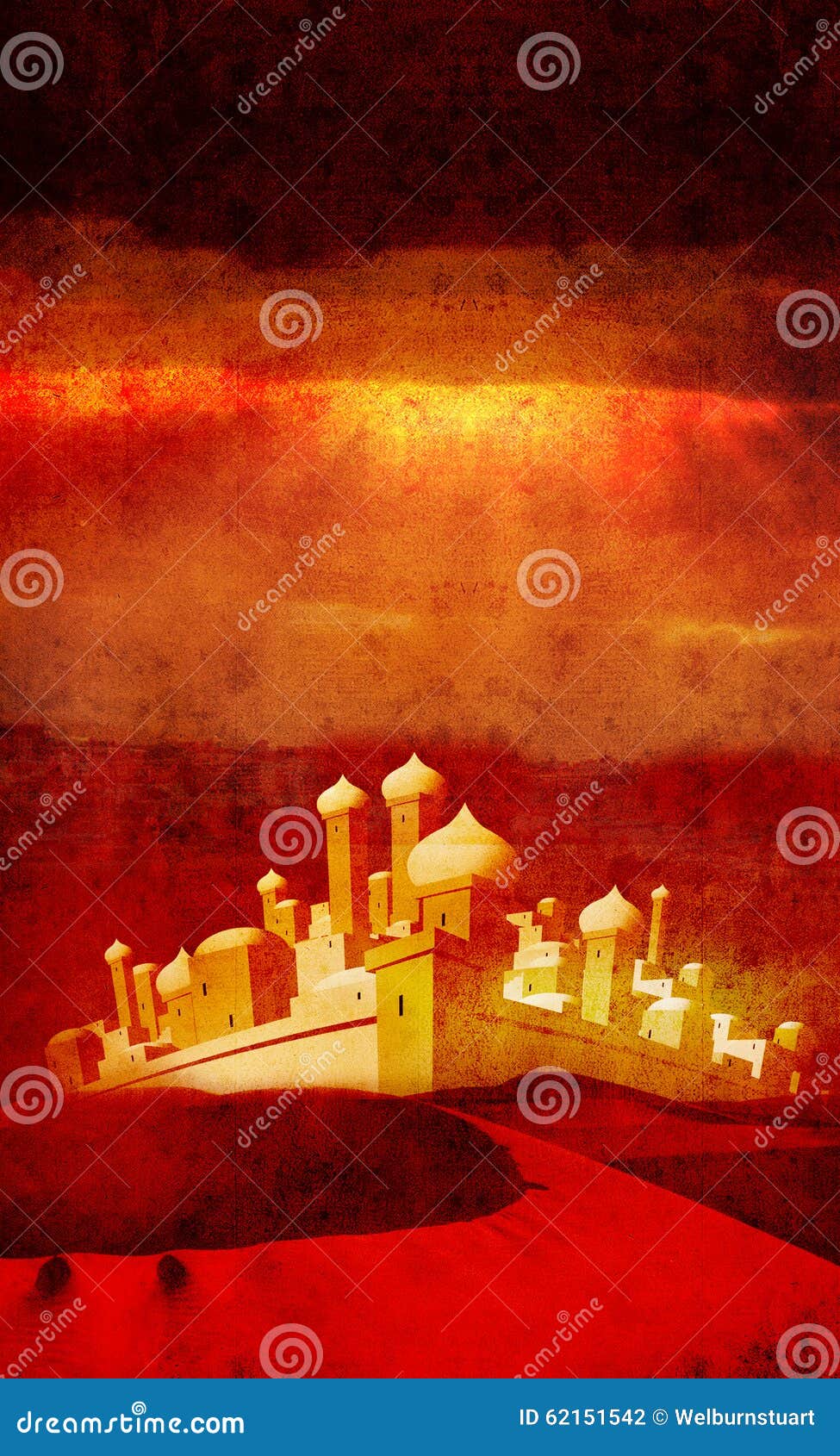 Bethlehem Across Desert Wide Stock Illustration - Illustration of ...