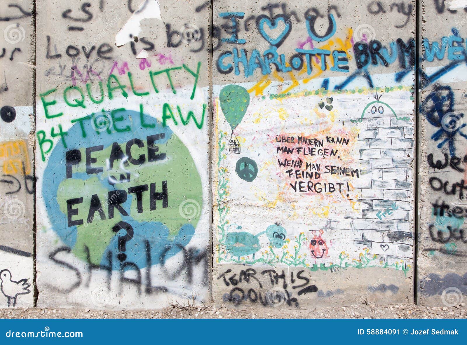 Bethlehem - Detail of Graffitti on the Separation Barrier. Stock Image ...