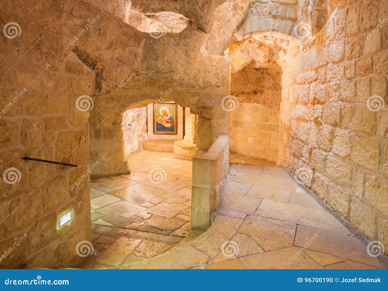BETHLEHEM, ISRAEL - MARCH 6, 2015: the Cave of `Milk Grotto` Chapel ...