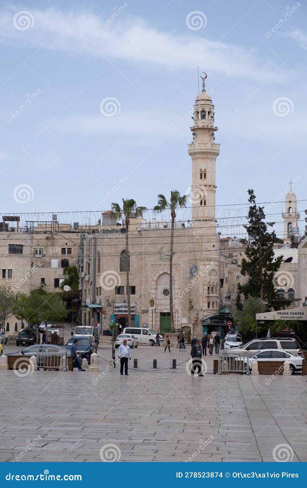 Bethlehem, Palestine - 10 April, 2023. View of the Mosque of Omar or ...