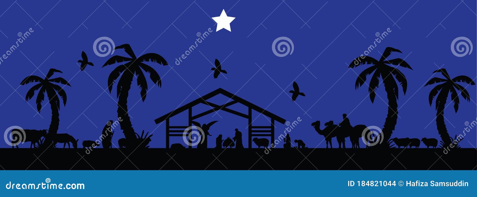 Bethlehem Scene. Vector Illustration Decorative Background Design Stock ...
