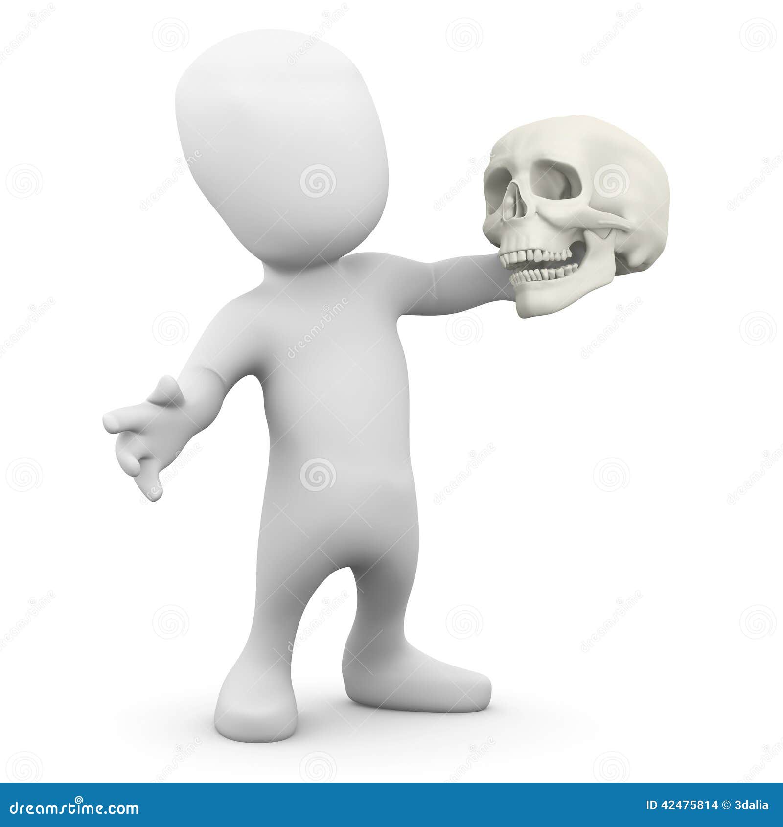 Betrachtet Kleiner Mann 3d Tod Stock Abbildung - Illustration von mann ...