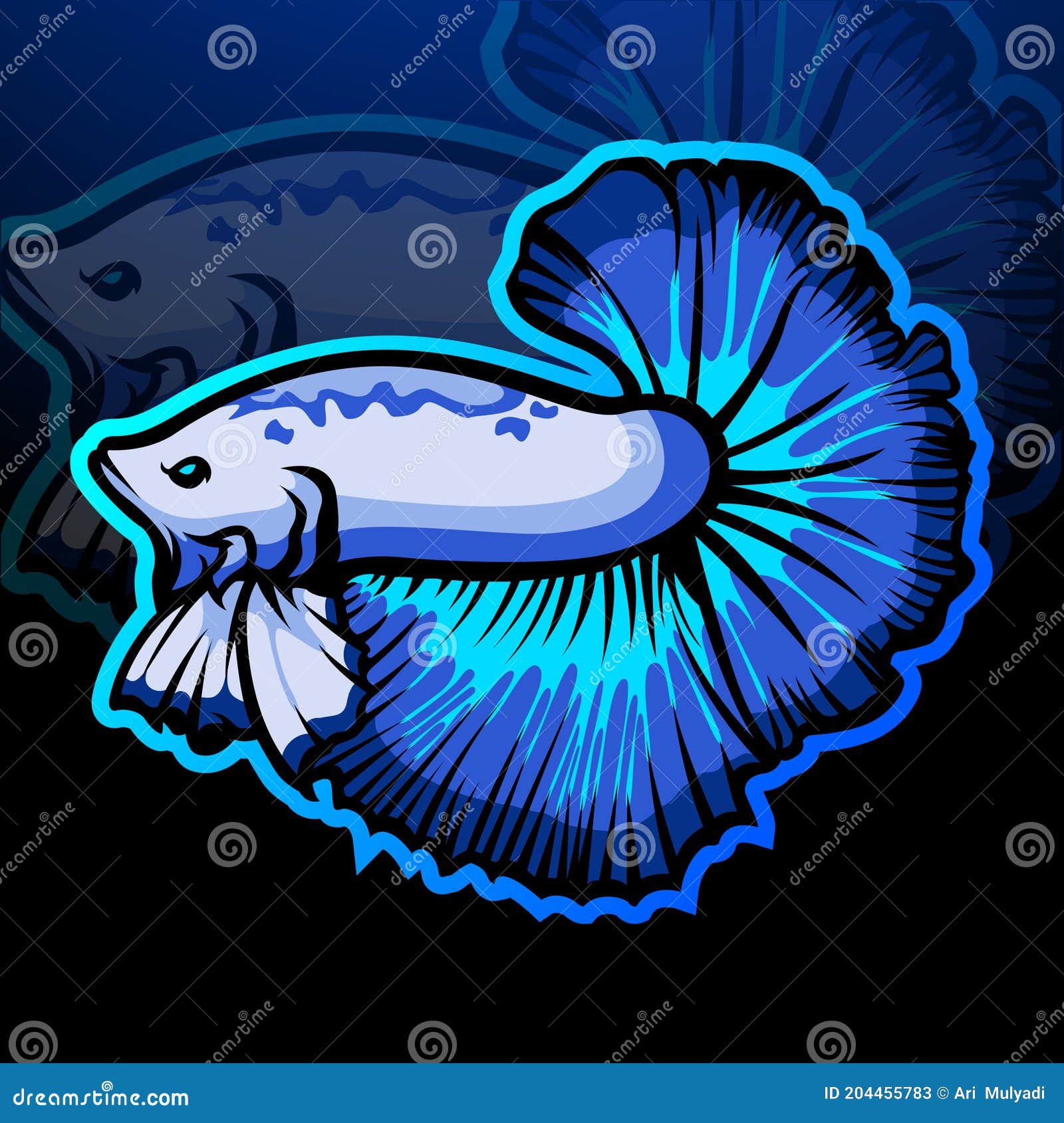 Betta Fish Mascot. Esport Logo Design Stock Vector - Illustration of ...