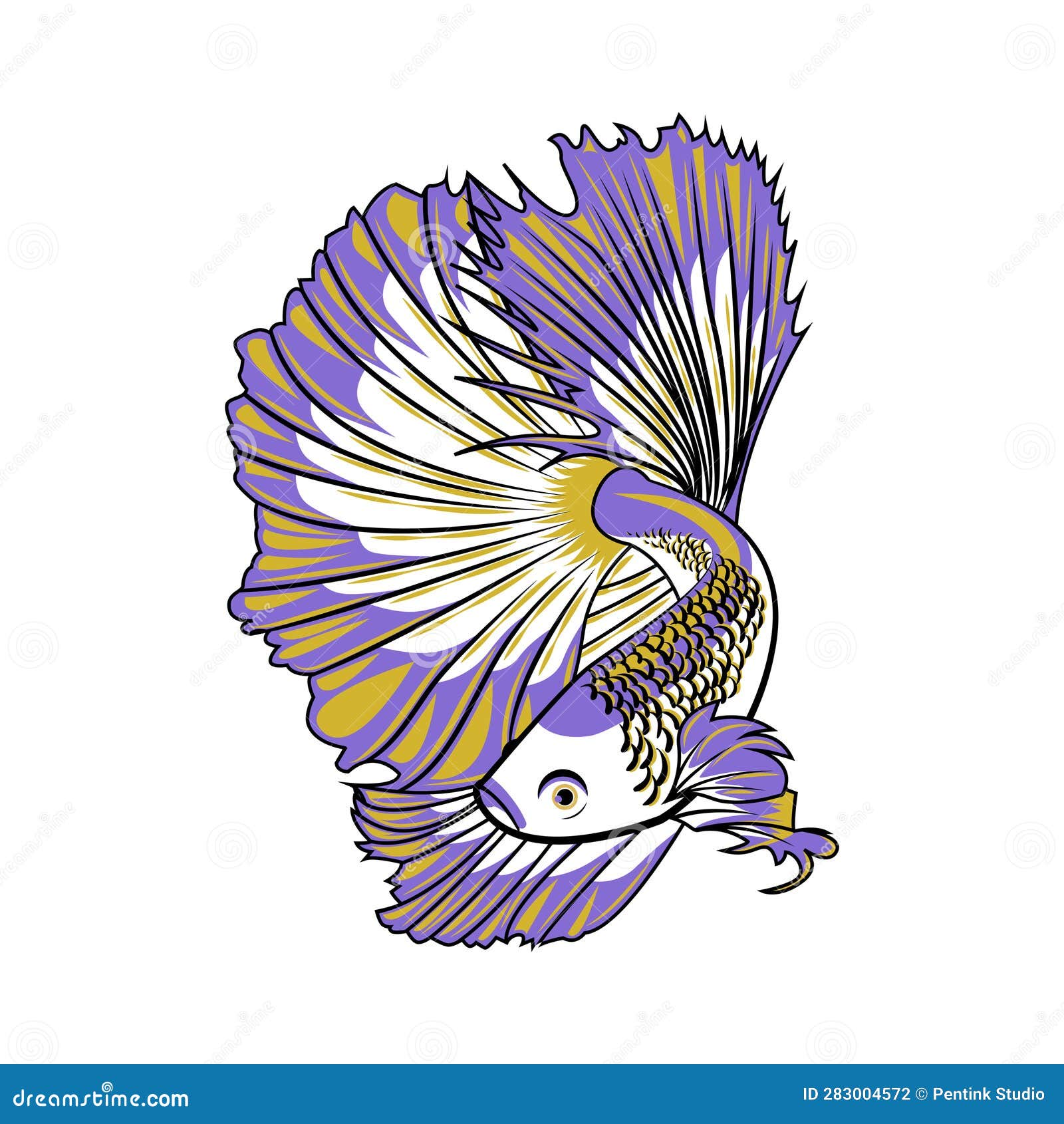 Betta Fish Esport Mascot Logo Design Stock Vector - Illustration of ...