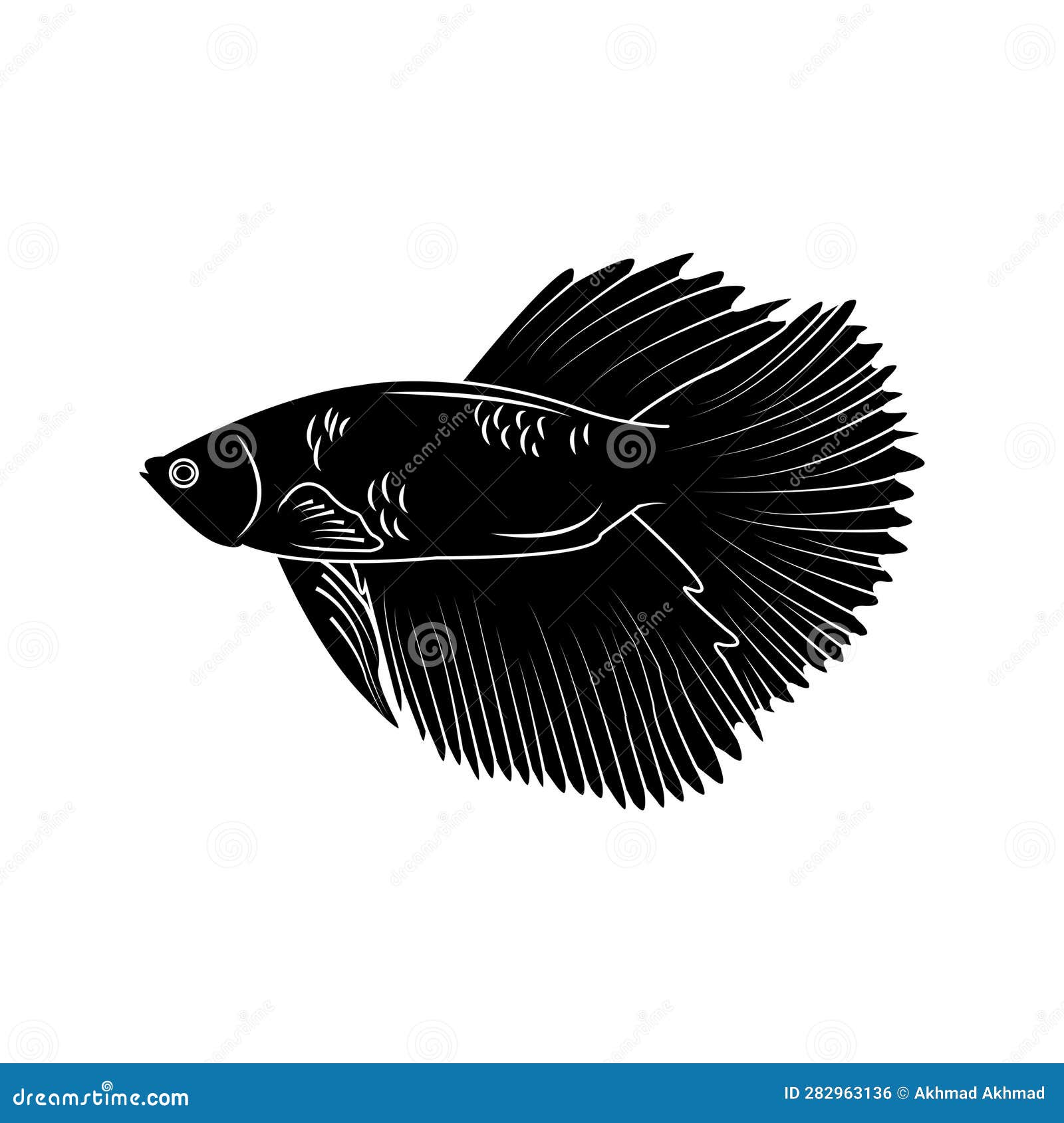 Betta fish icon stock vector. Illustration of logo, blue - 282963136