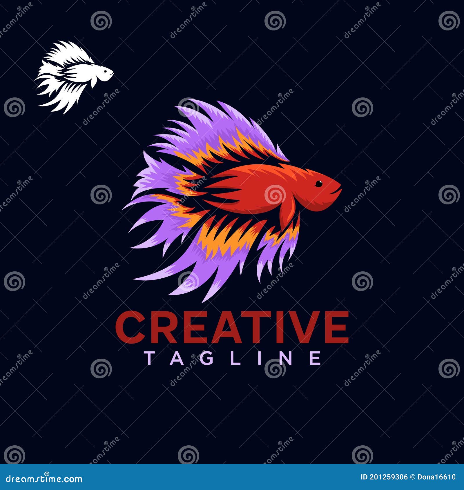 Betta fish logo stock vector. Illustration of aquatic - 201259306
