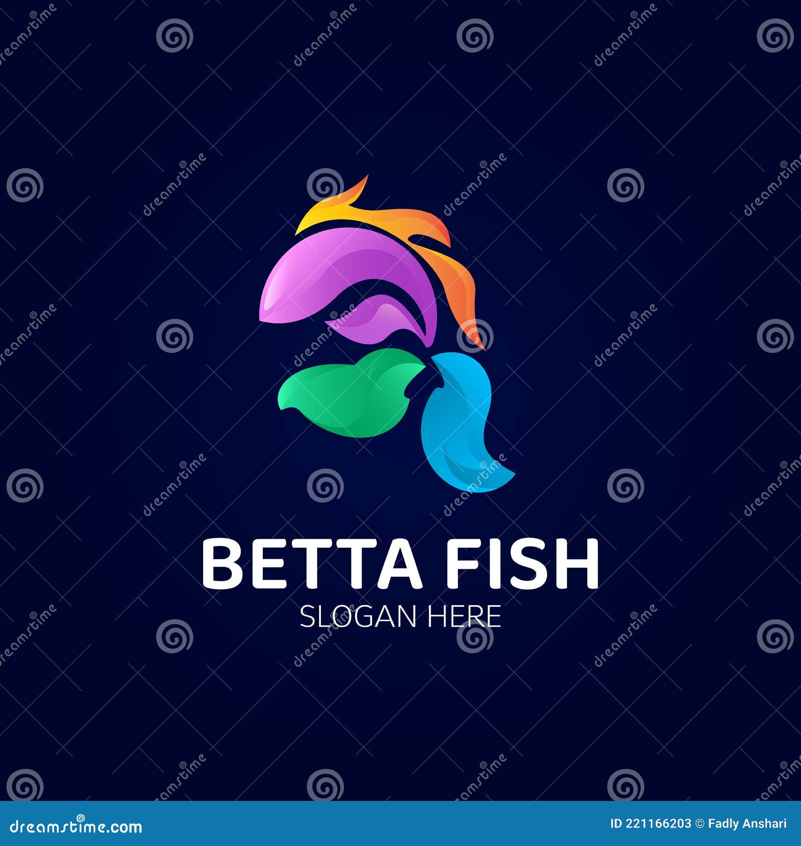Betta Fish Logo Template in Gradient Colorful. Vector Illustration ...