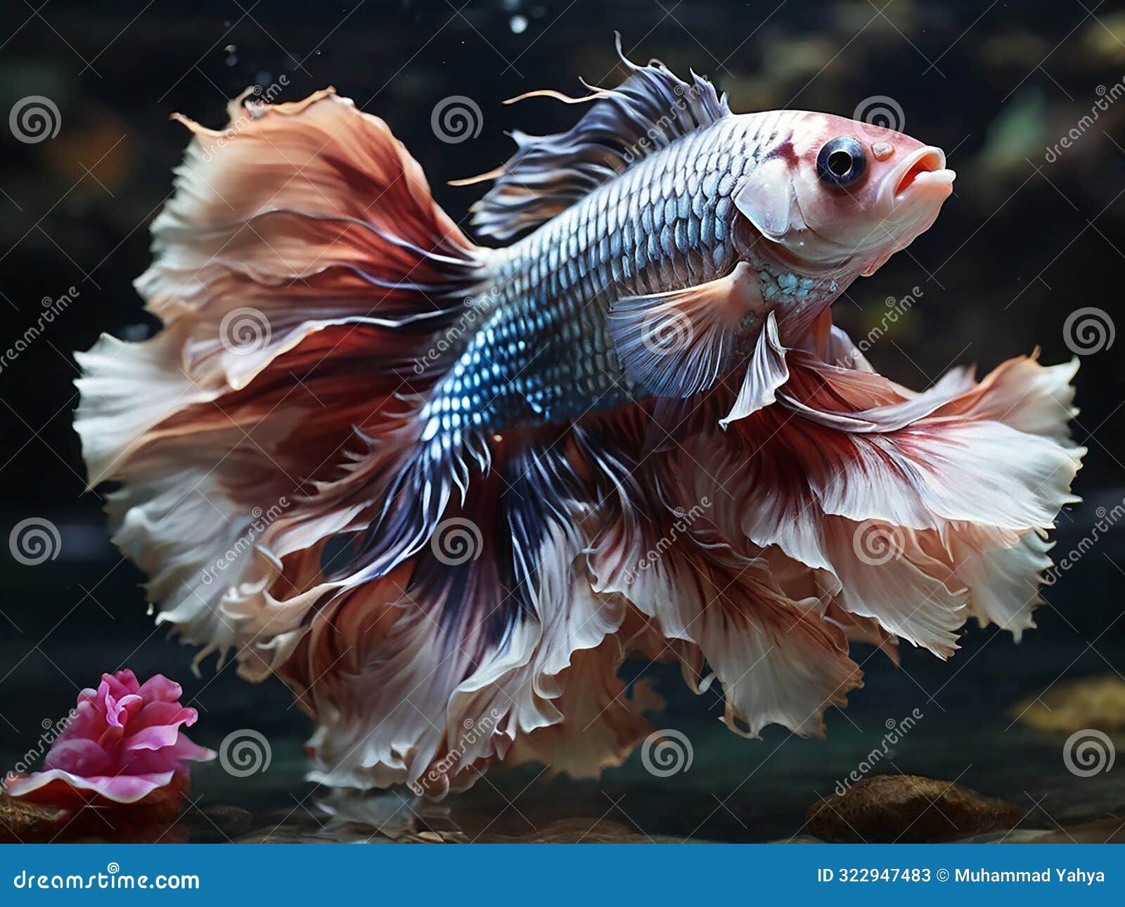 Betta Fish with Thick and Distinctive Fins Stock Illustration ...