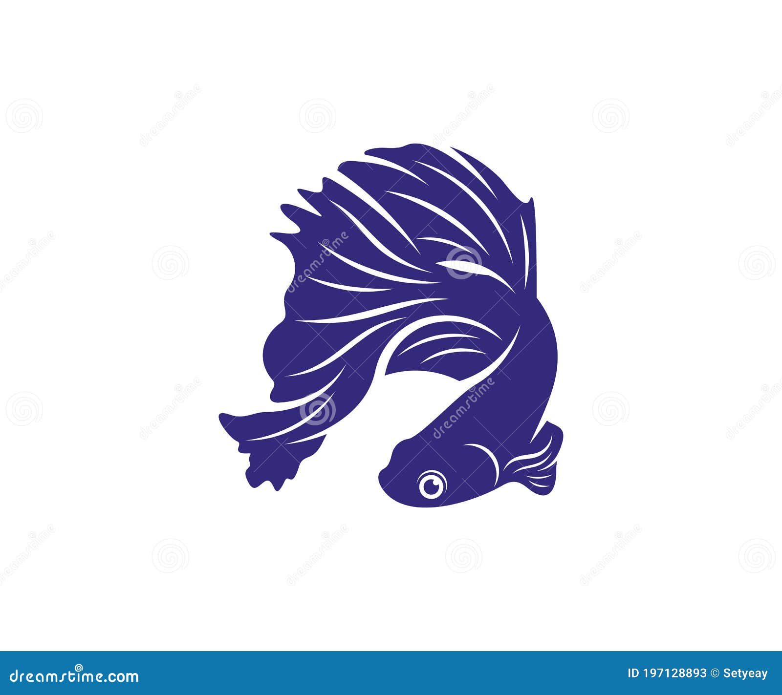 Betta Fish Vector Illustration, Fighting Fish Logo Design Template ...