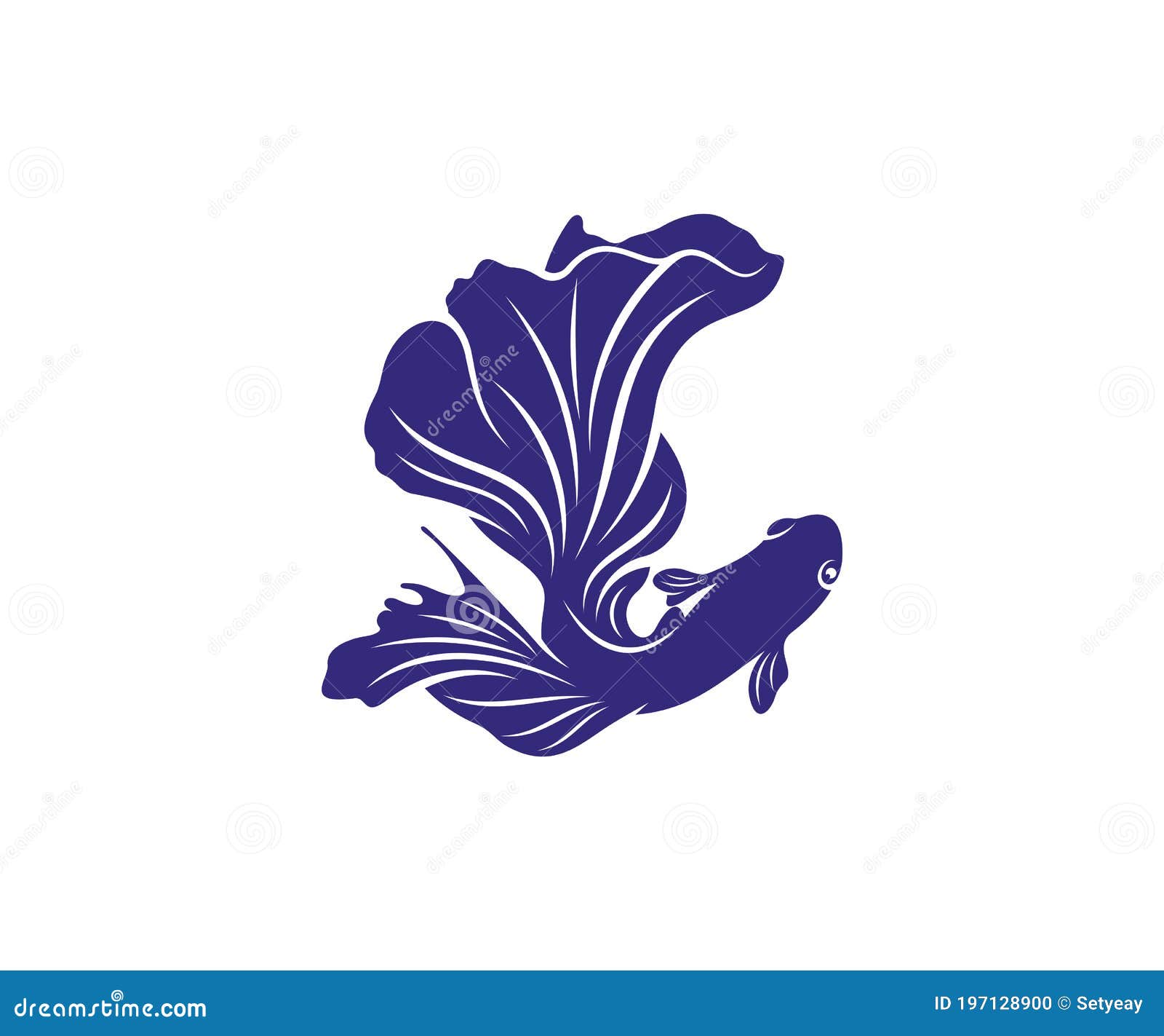 Betta Fish Vector Illustration, Fighting Fish Logo Design Template ...