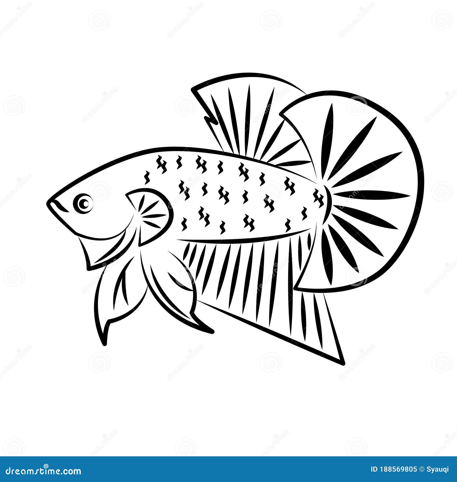 Betta Wild Line Art Minimalist Vector Stock Illustration - Illustration ...