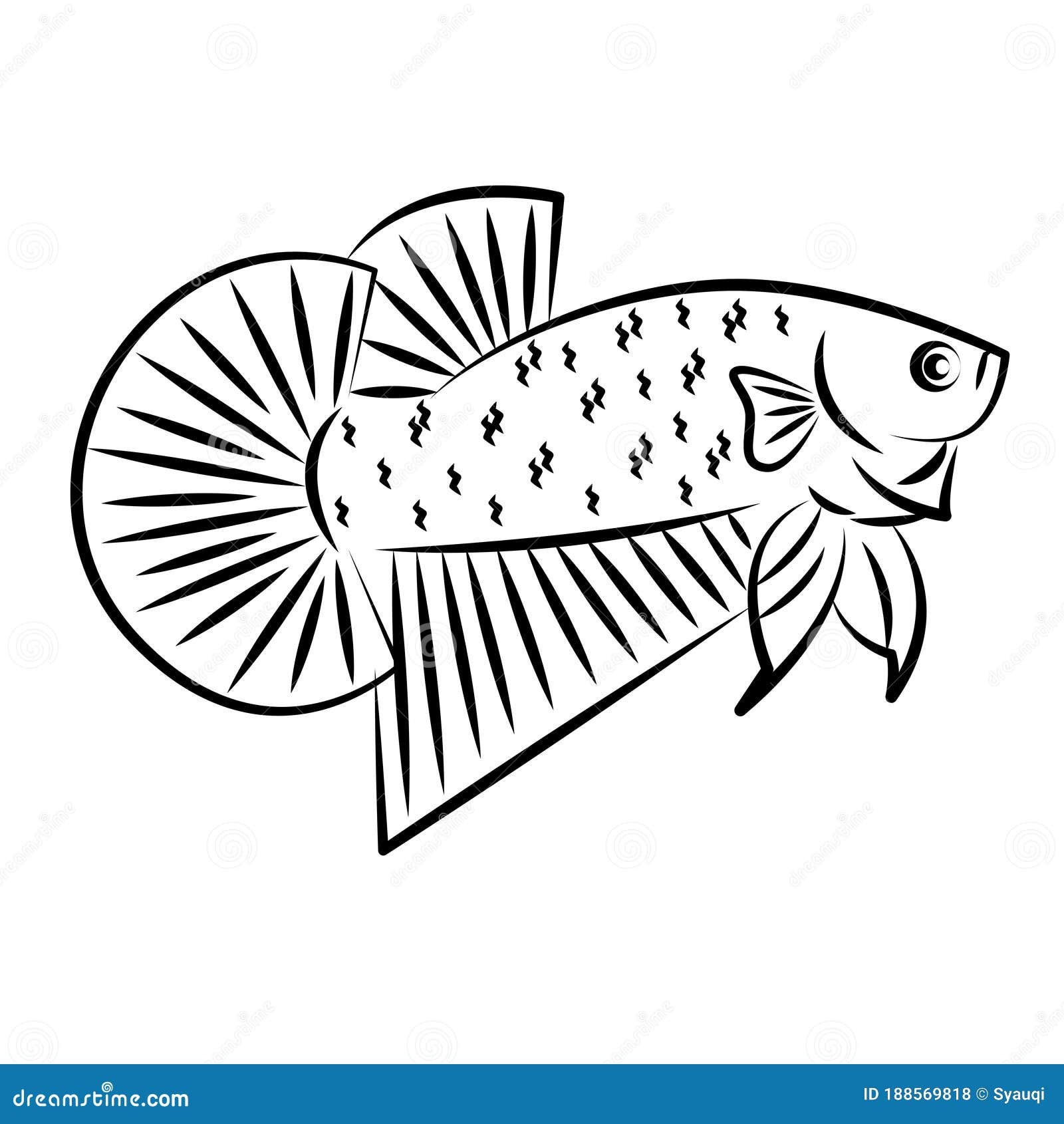 Betta Wild Line Art Minimalist Vector Stock Illustration - Illustration ...