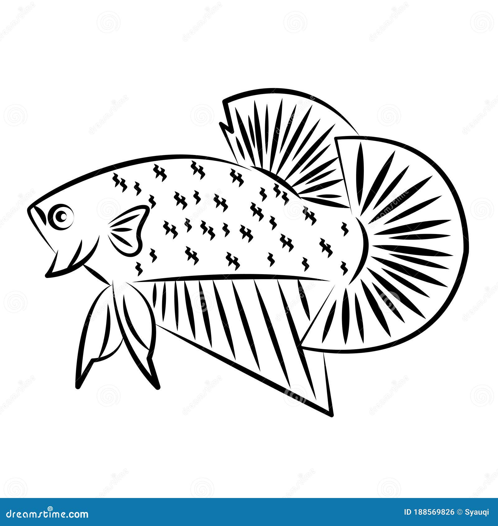 Betta Wild Line Art Minimalist Vector Stock Illustration - Illustration ...