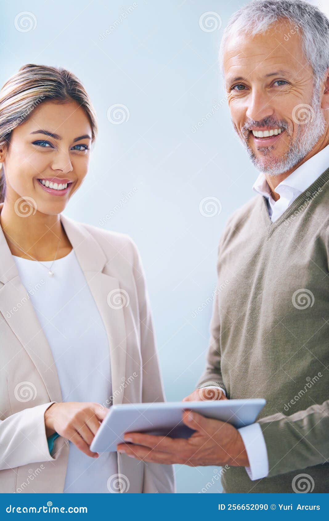 Better Business through Partnership. Two Business Colleagues Standing ...