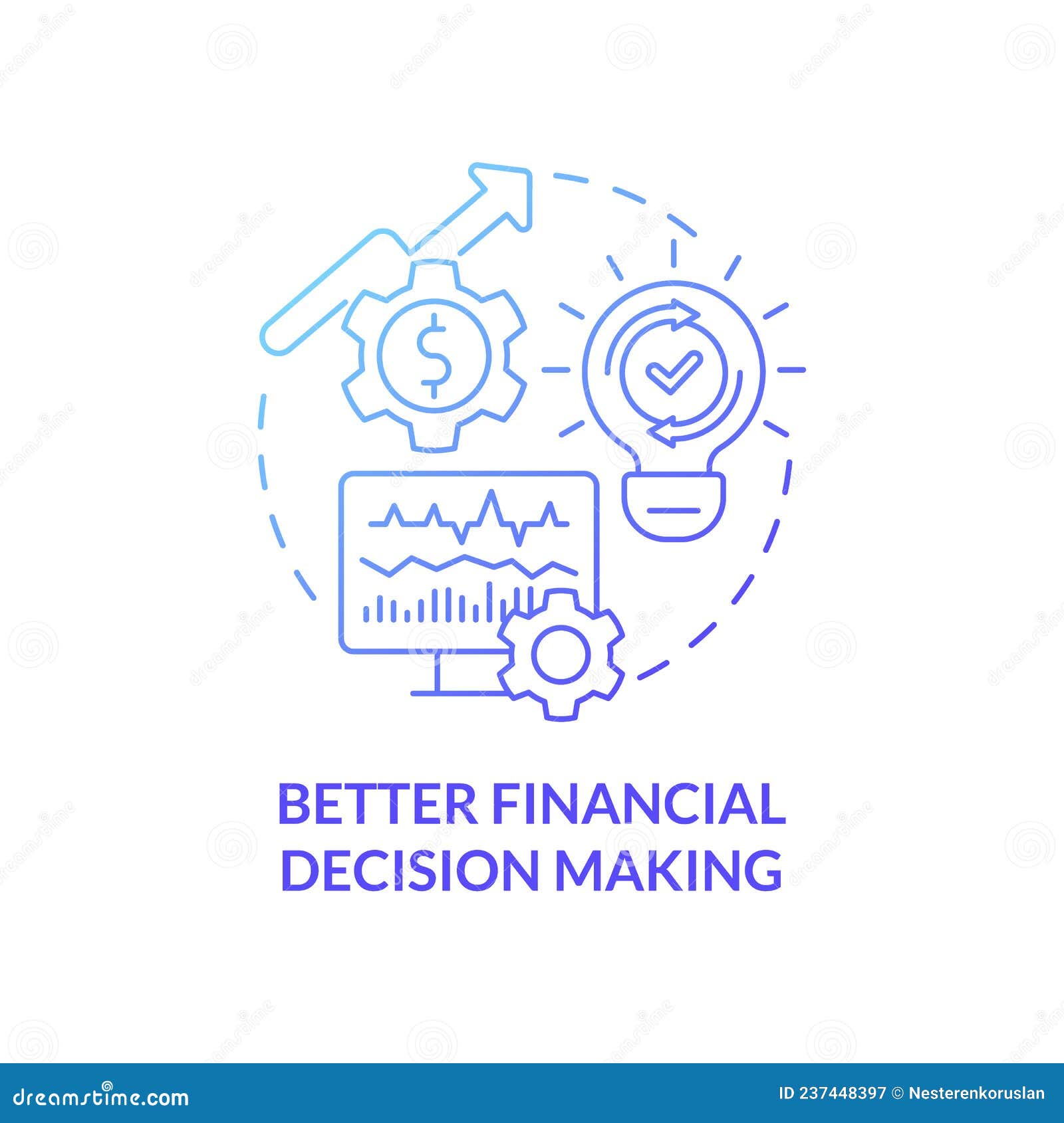 Better Financial Decision Making Blue Gradient Concept Icon Stock ...