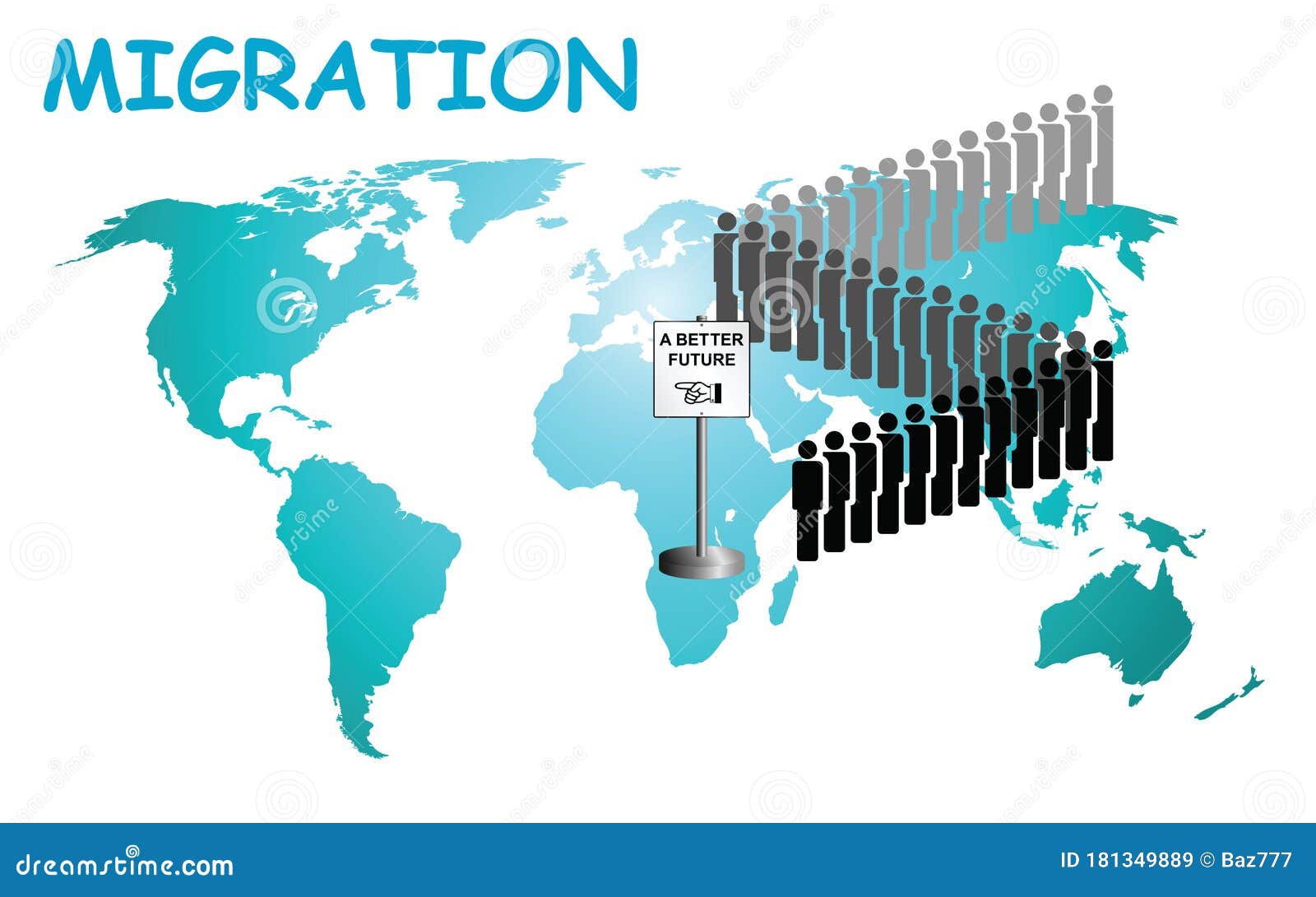 A Better Future through Migration Stock Vector - Illustration of ...