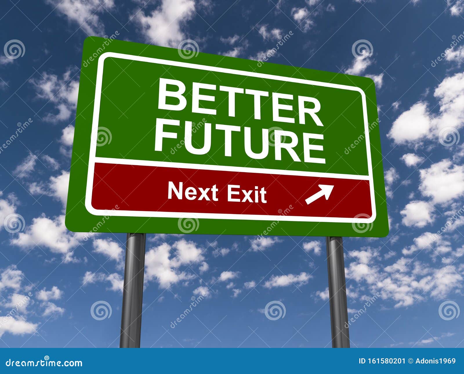 Better Future Next Exit Traffic Sign Stock Illustration - Illustration ...