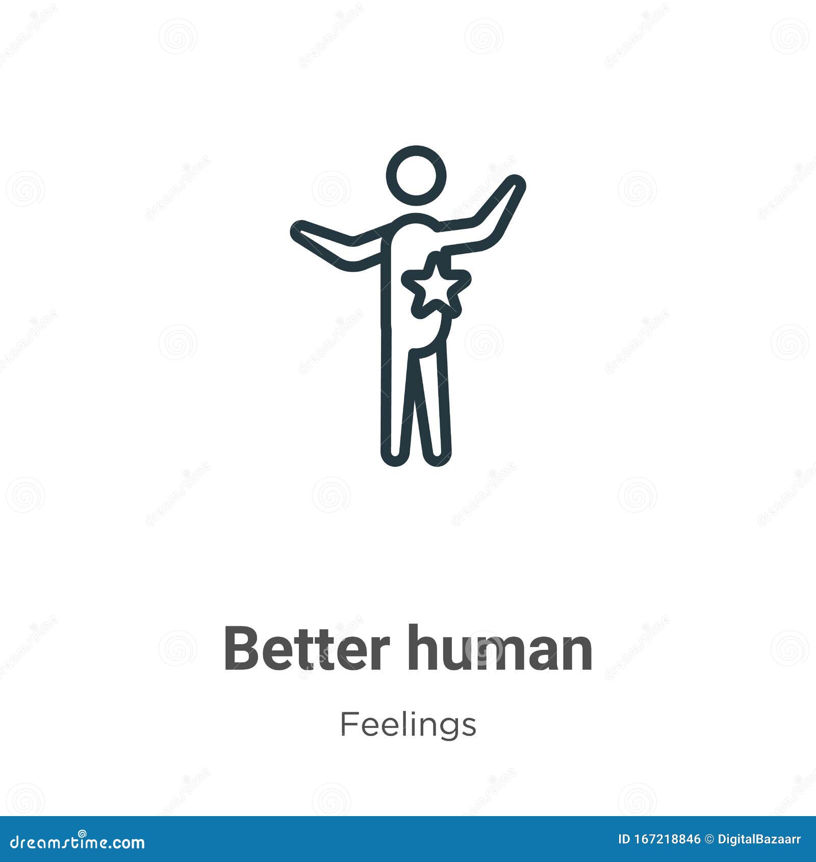Better Human Outline Vector Icon. Thin Line Black Better Human Icon ...