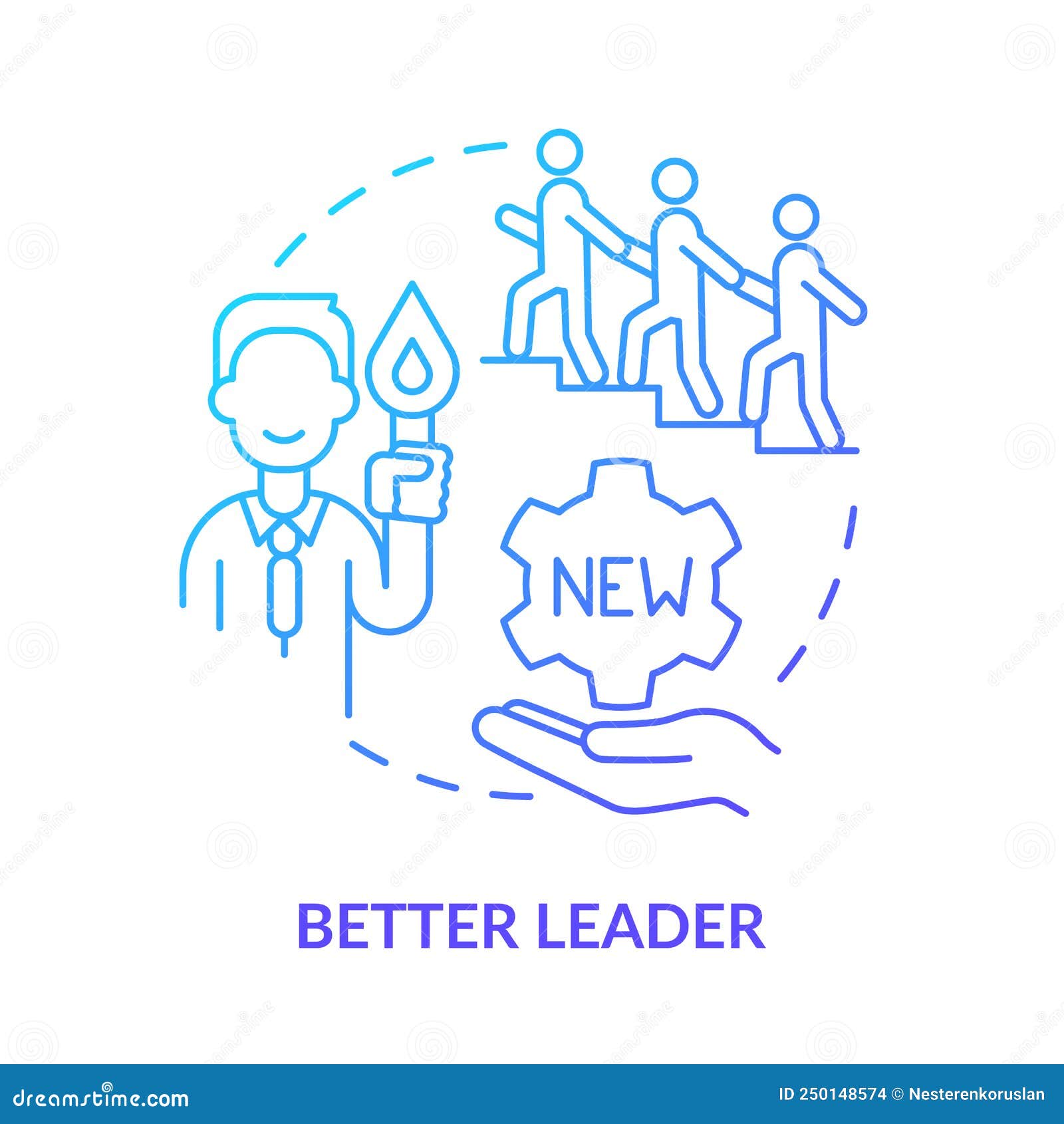 Better Leader Blue Gradient Concept Icon Stock Vector - Illustration of ...