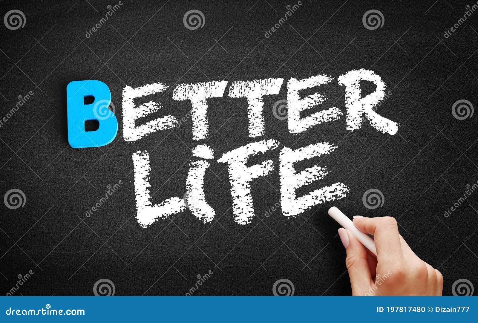 Better Life Text on Blackboard Stock Photo - Image of education, hand ...