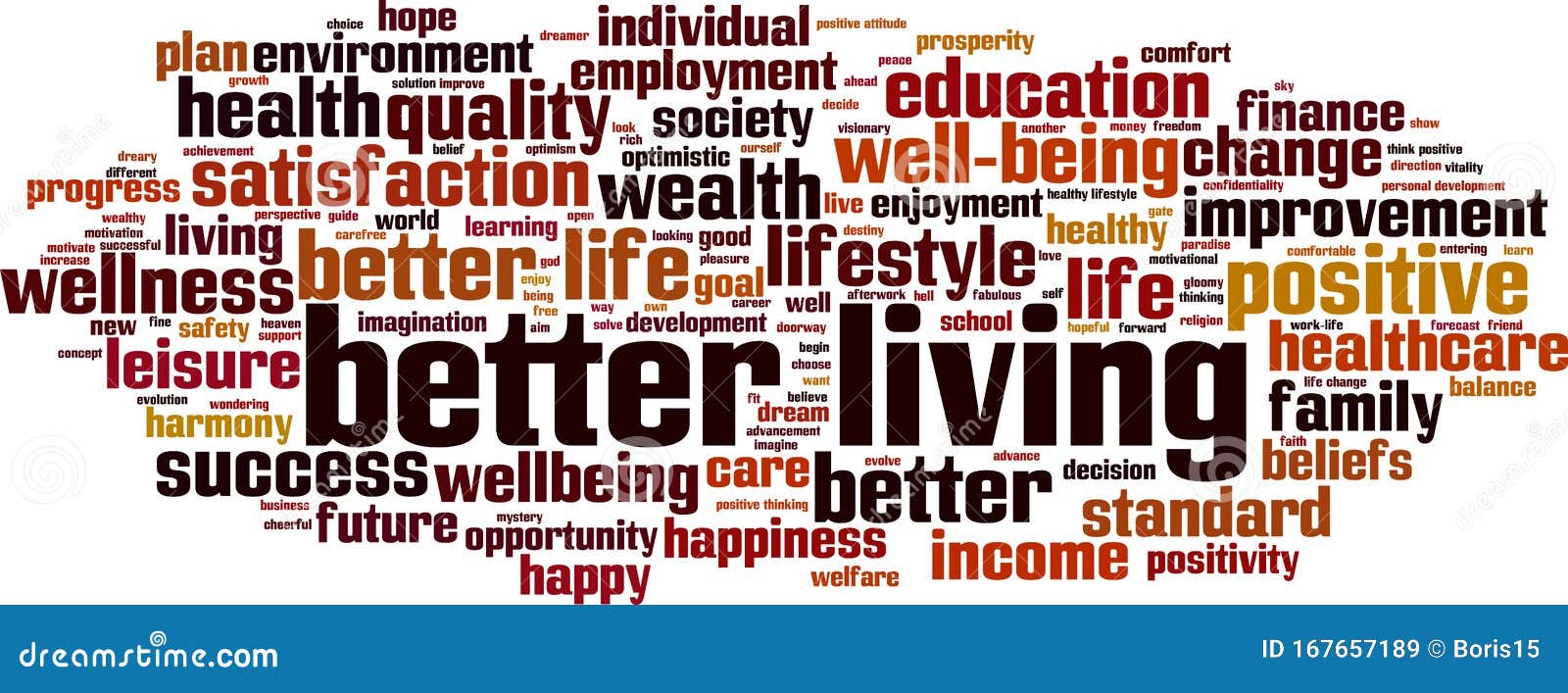 Better living word cloud stock vector. Illustration of dream - 167657189