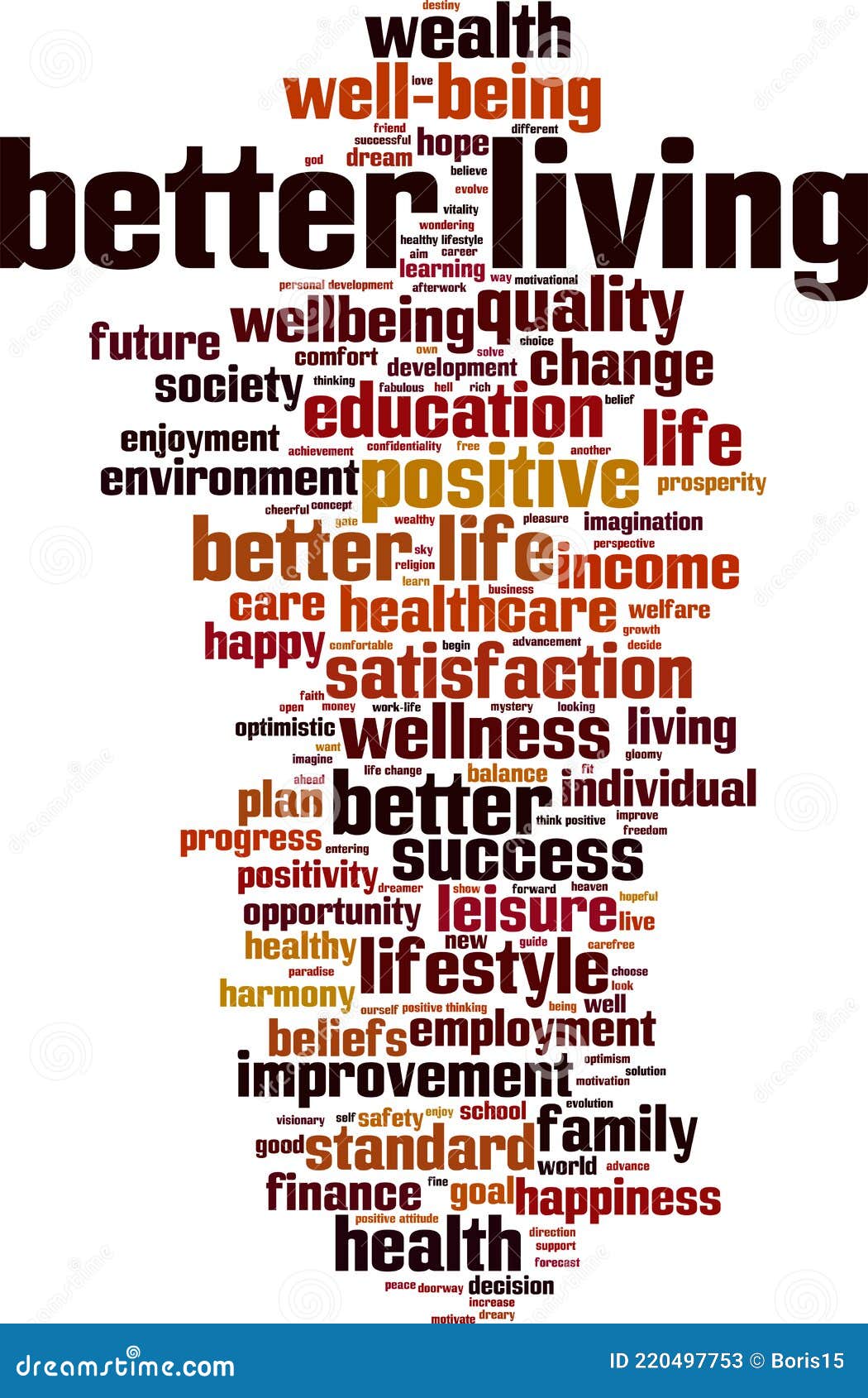 Better living word cloud stock vector. Illustration of living - 220497753