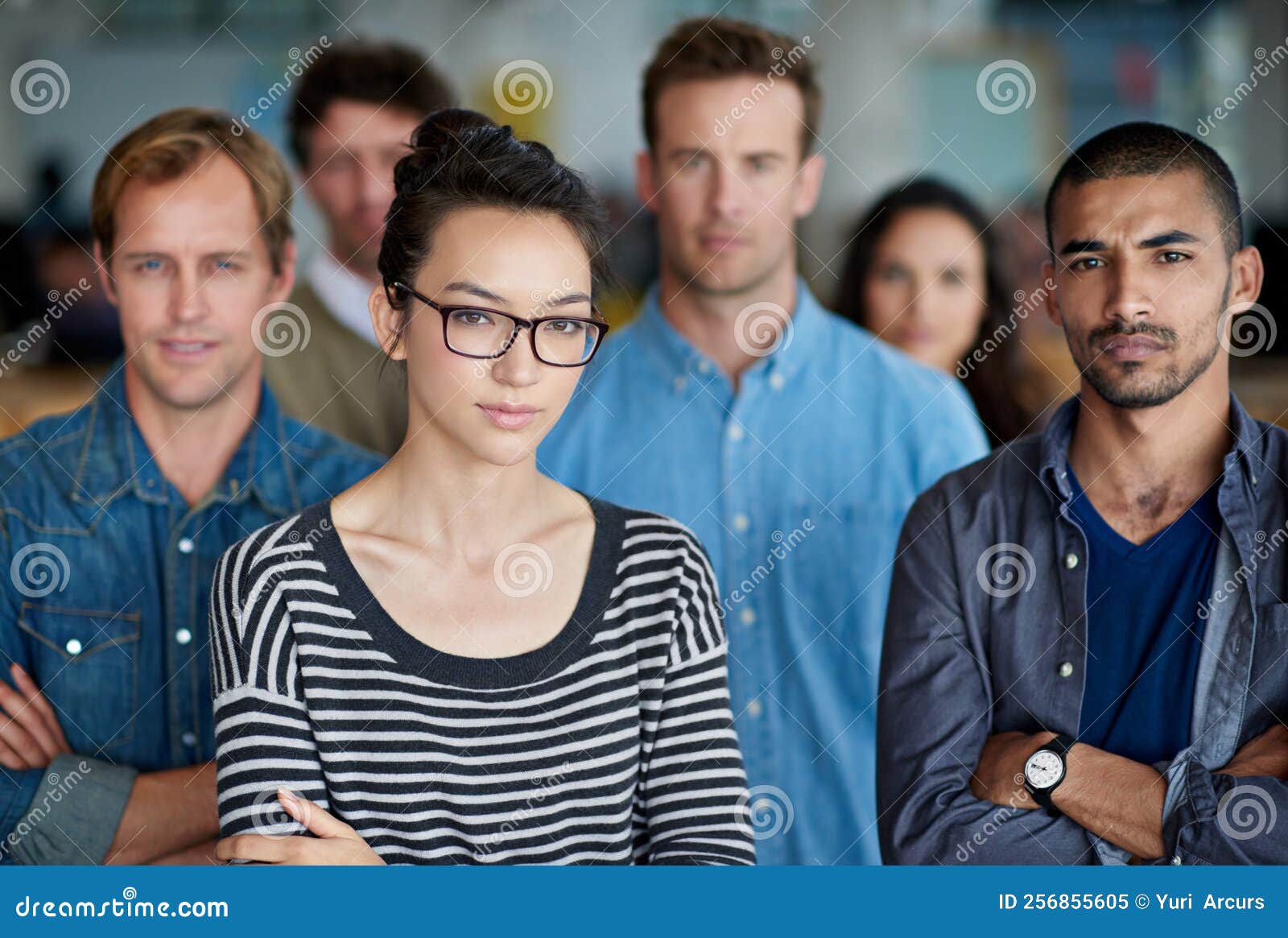 Better Not Take on this Formidable Team. a Smiling Group of Coworkers ...