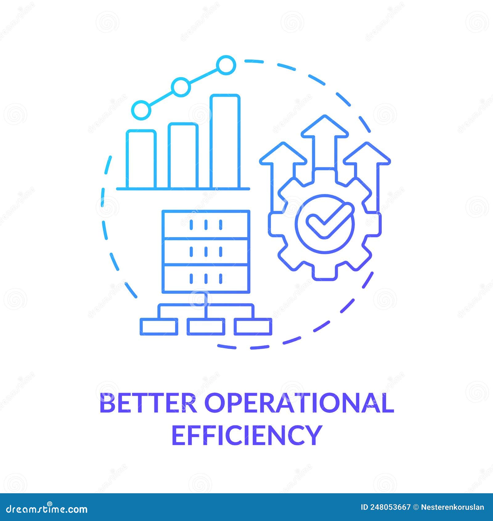 Operational Efficiency Blue Gradient Concept Icons Cartoon Vector ...