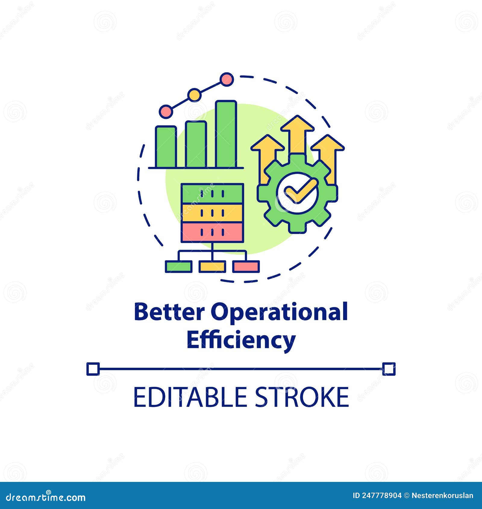 Operational Efficiency In Flat Style. Excellence Productivity Vector ...