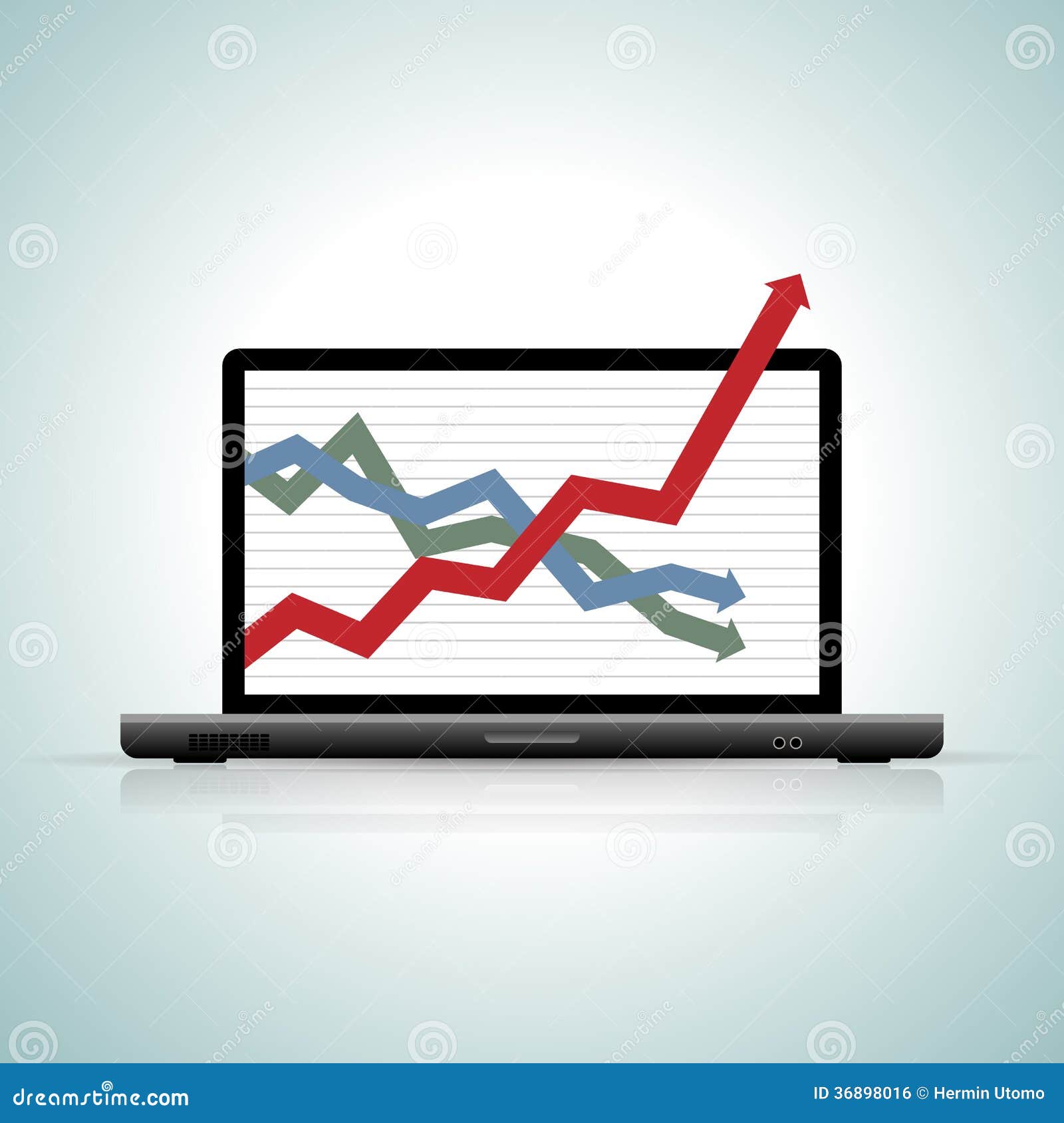 Laptop Graphic With A Stylized Digital File Drawer Data Storage Concept ...