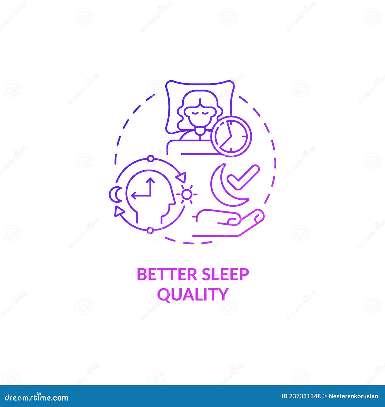 Better Sleep Quality Purple Gradient Concept Icon Stock Vector ...