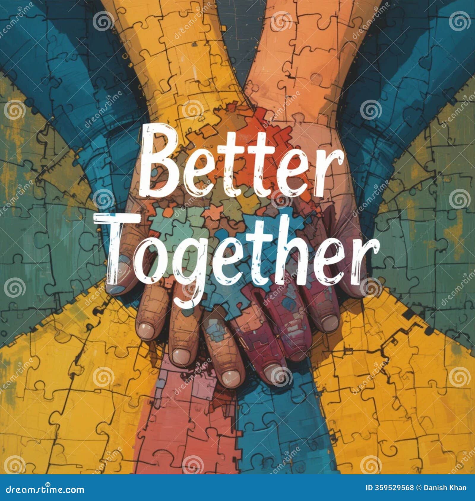 Better Together with Interlocking Hands Stock Illustration ...