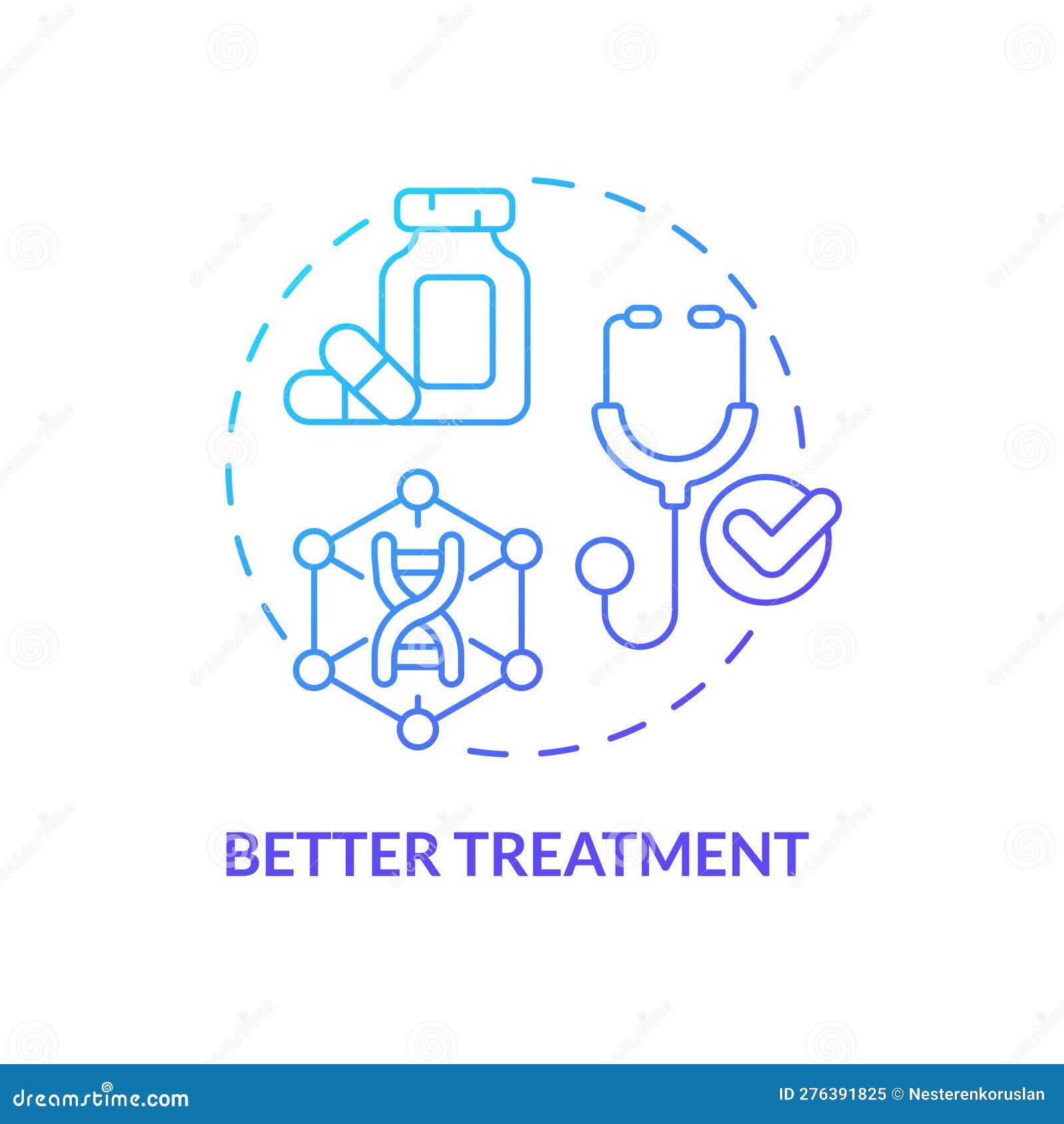 Better Treatment Blue Gradient Concept Icon Stock Vector Illustration