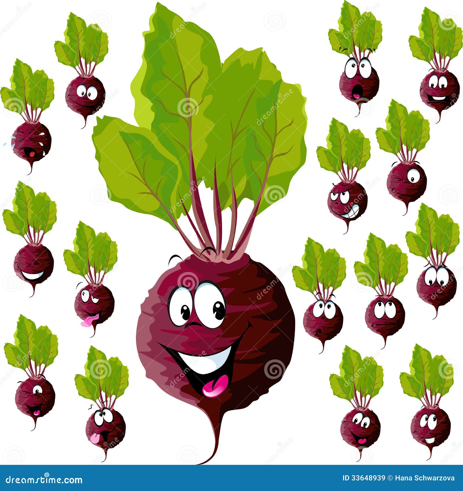 Betteraves Avec Beaucoup D'expressions Illustration de Vecteur ...