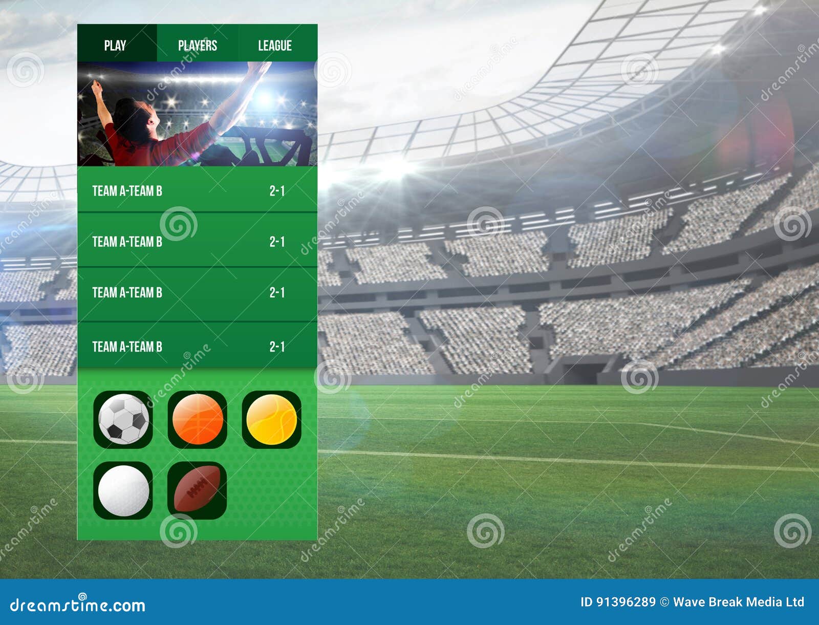 Betting App Interface Stadium Stock Image - Image of online ...