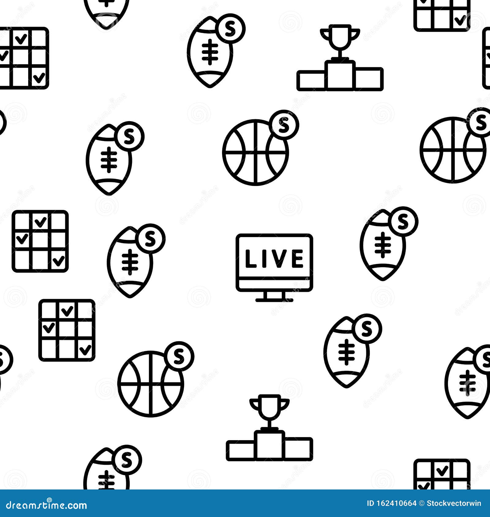 Betting Football Game Vector Seamless Pattern Stock Vector ...