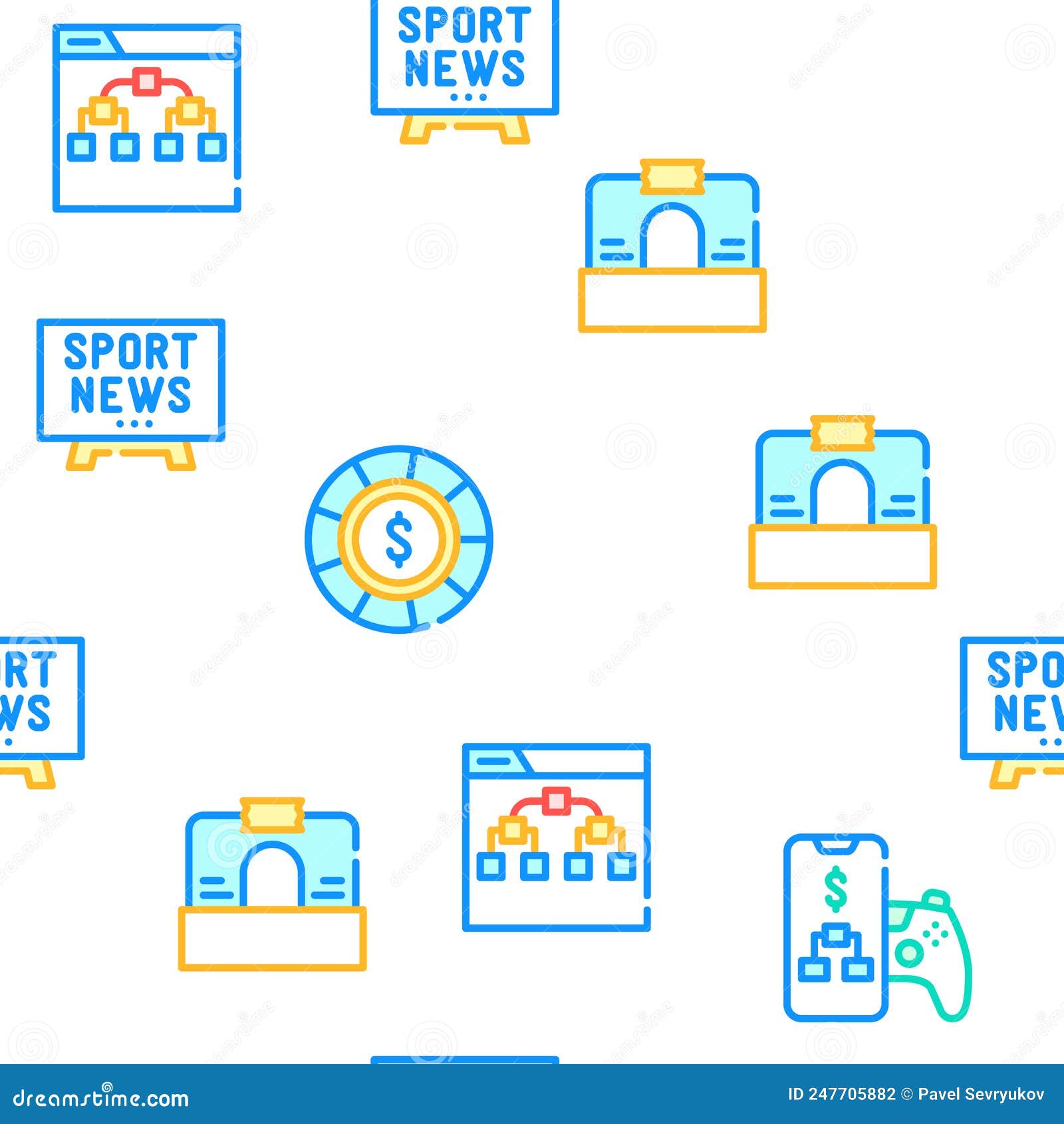 Betting on Gambling Vector Seamless Pattern Stock Vector - Illustration ...