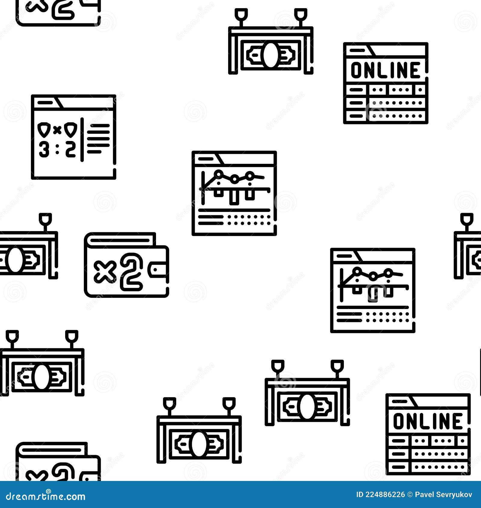Betting on Gambling Vector Seamless Pattern Stock Vector - Illustration ...
